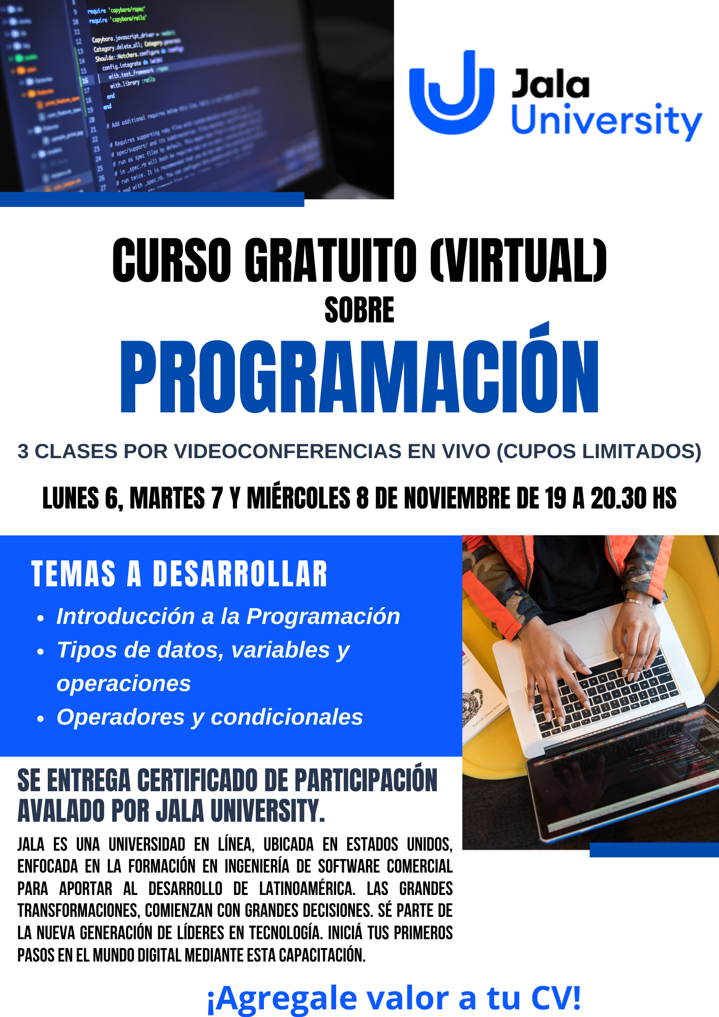 CURSO GRATUITO (VIRTUAL) SOBRE PROGRAMACIÓN CON CERTIFICACIÓN DE UNA ...